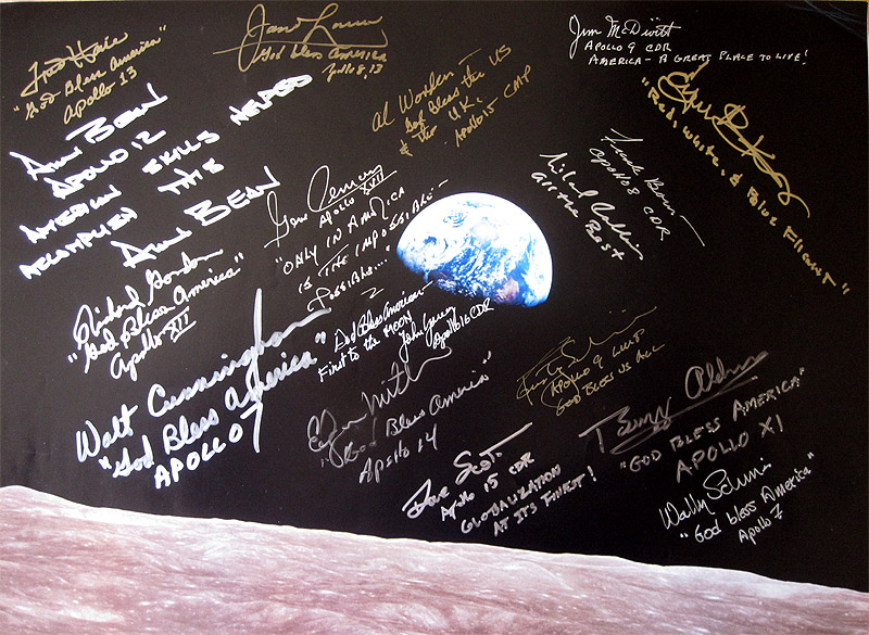 16x20 inch Earthrise Multisigned Astronauts