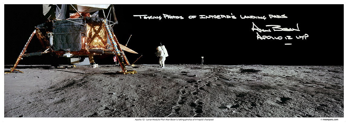 Alan Bean Signed Panorama Photo with Inscription