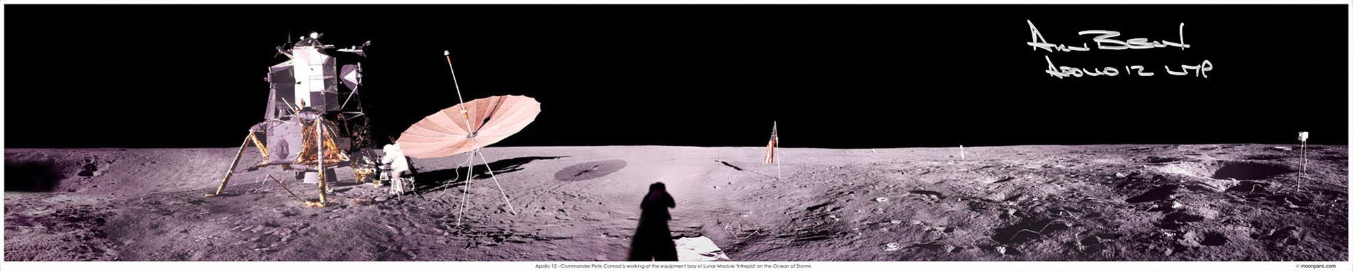 Alan Bean signed 40x8 inch Panorama