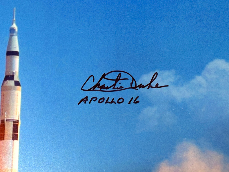 20x16 inch Charlie Duke signed photo